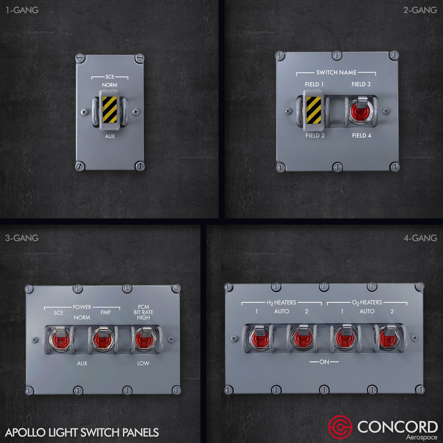 APOLLO LIGHT SWITCH PANEL WALLPLATES SINGLE DOUBLE TRIPLE QUAD GANG ...