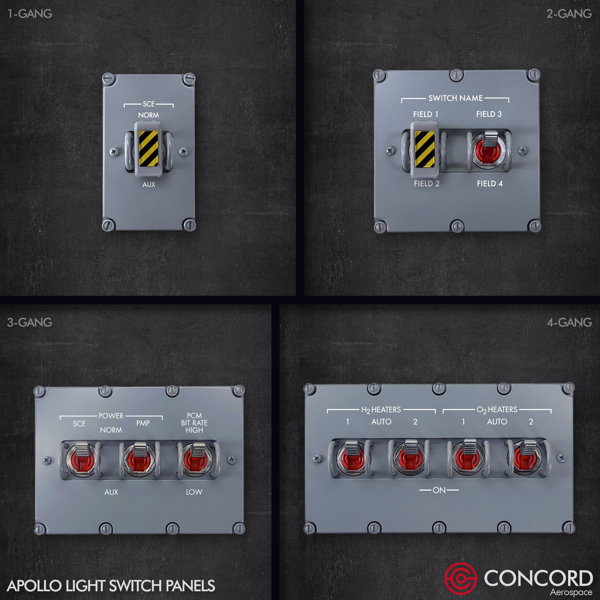 APOLLO LIGHT SWITCH PANEL WALLPLATES SINGLE DOUBLE TRIPLE QUAD GANG ...