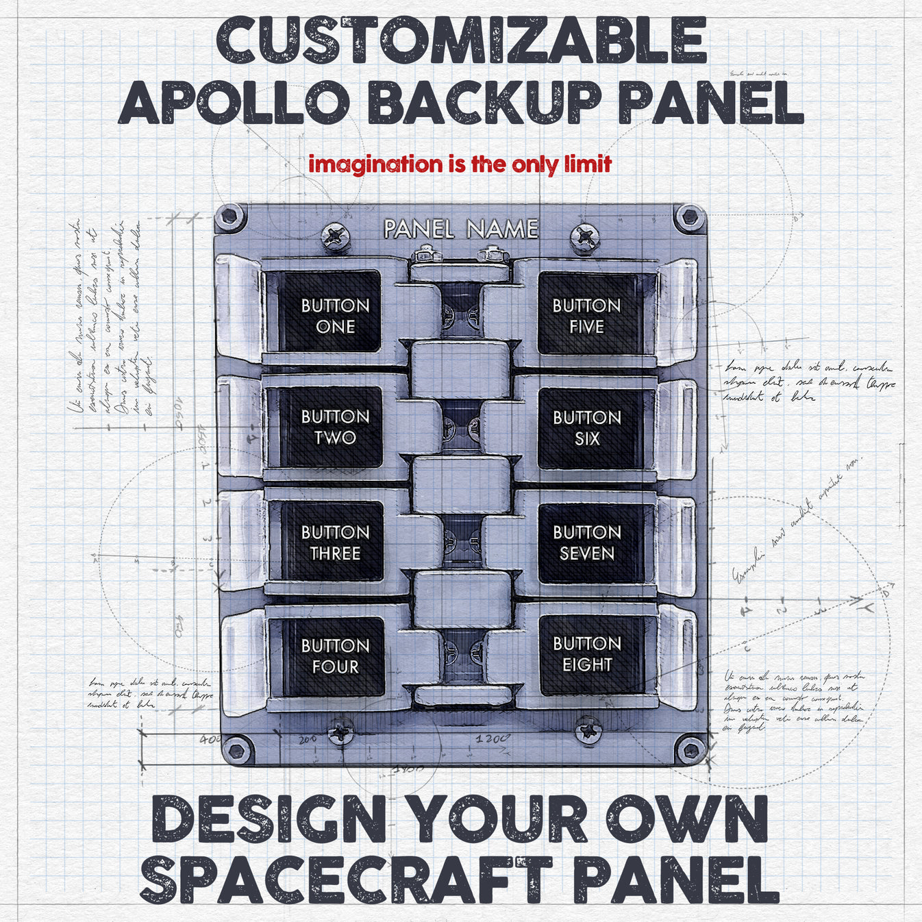 Customizable Apollo Command Module Backup Switches Panel Concord