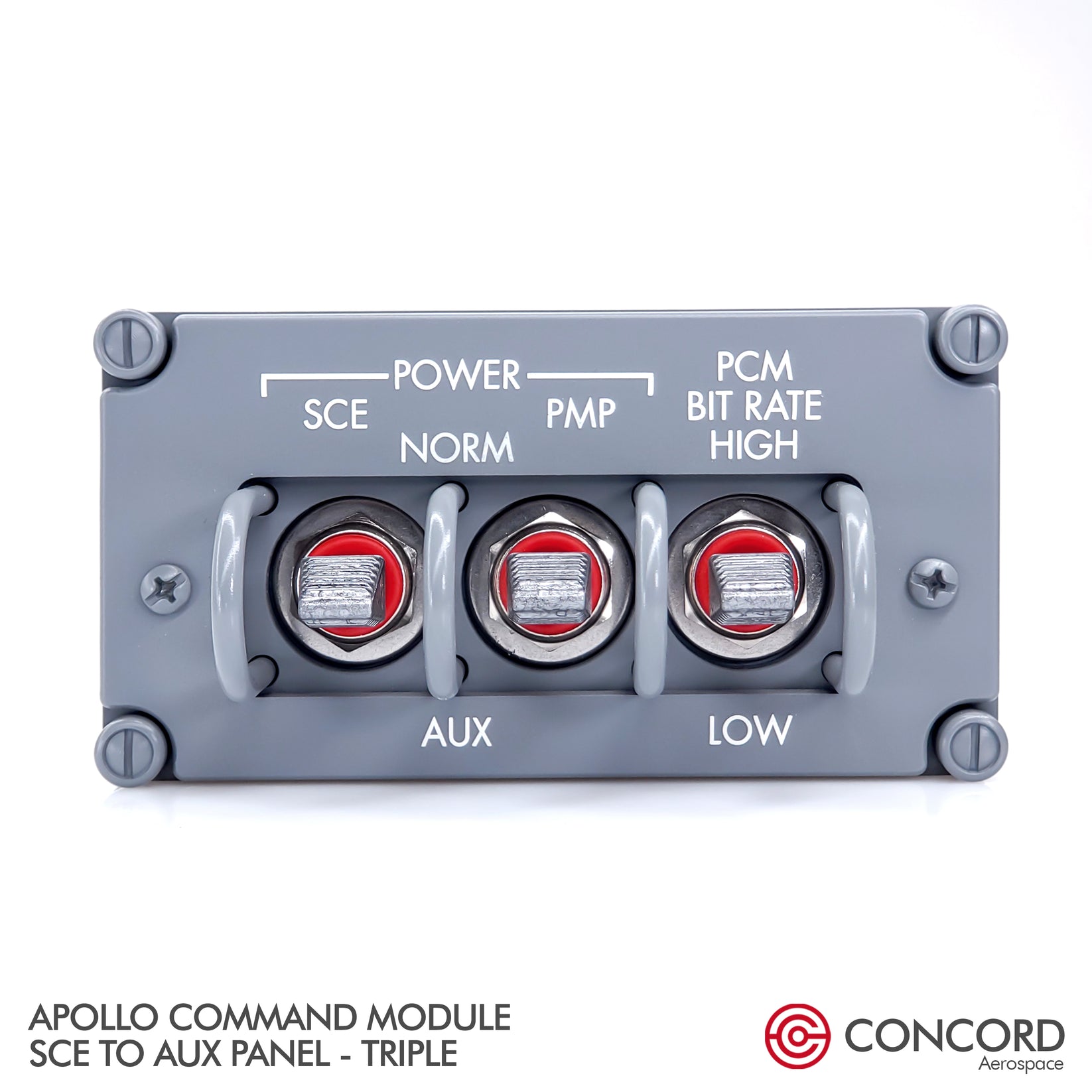 APOLLO COMMAND MODULE TRIPLE SWITCH PANEL - SCE to AUX – Concord Aerospace