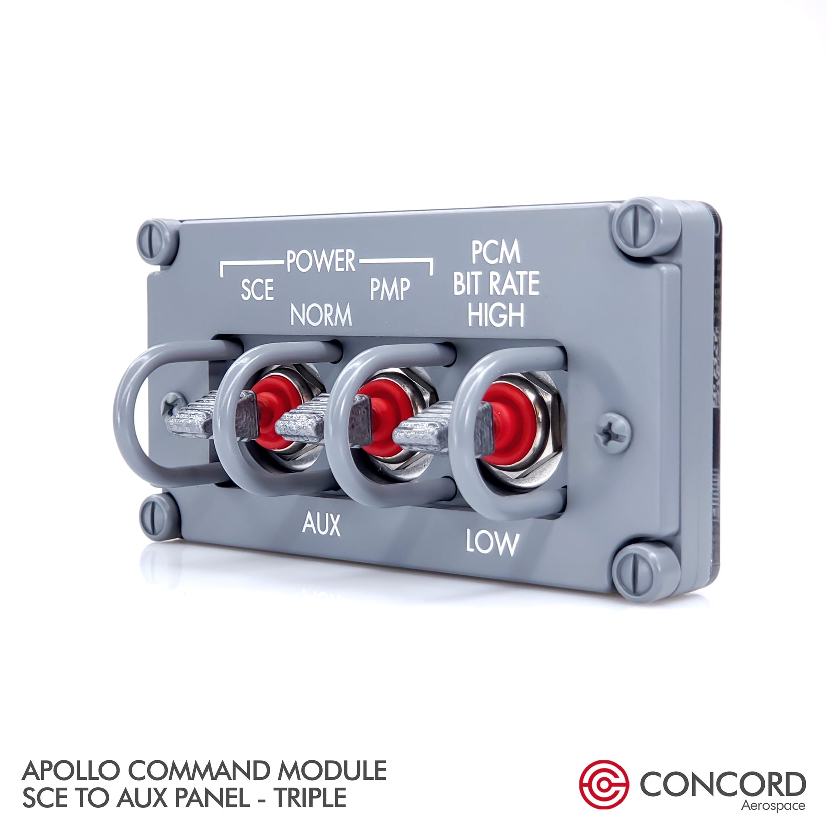APOLLO COMMAND MODULE TRIPLE SWITCH PANEL - SCE to AUX – Concord Aerospace