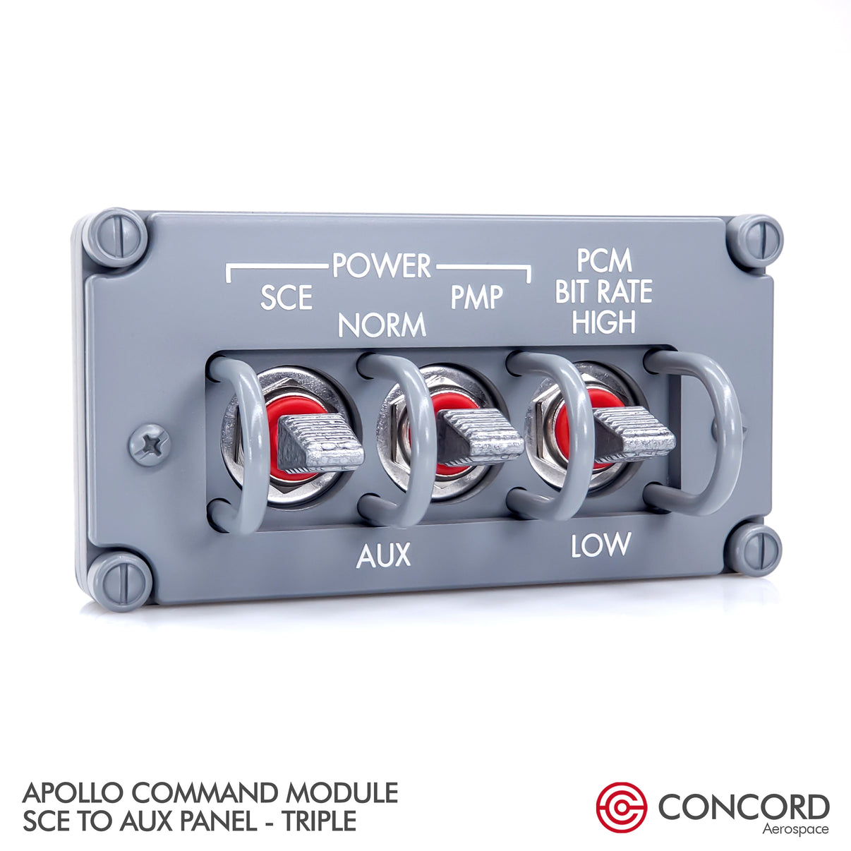 APOLLO COMMAND MODULE TRIPLE SWITCH PANEL - SCE to AUX – Concord Aerospace